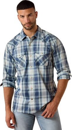 Ariat Mens Retro Heathcliff Fitted Western Snap Shirt Long Sleeve in Key Largo Plaid, Size 2X-Large, by Ariat