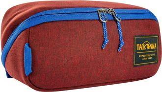 Tatonka Kulturbeutel Square Zip Pouch M (2L) - Aufklappbare Waschtasche mit 2 Reißverschluss-Netztaschen PFC/PFAS-frei - 10 x 25 x 9 cm (Tango red)