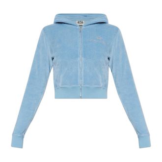 Sporty & Rich Femme, Sweatshirts et sweats &agrave; capuche, Bleu, Taille: 42 FR Zip-throughs