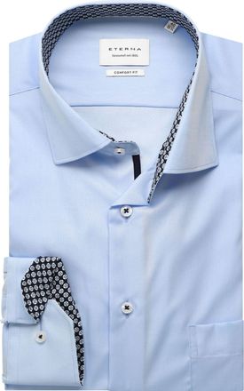 Eterna Herren Hemd Comfort Fit | Langarm | Hellblau | Popeline | 100% Baumwolle | Kentkragen Gr. 42