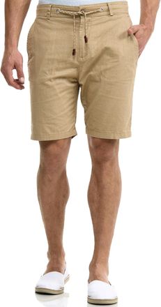 Indicode Herren Bowmanville Shorts aus Leinen & Baumwolle | Herrenshorts Freizeitshorts Cornstalk, XXL