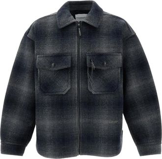 And Wander Woll Shaggy Check Zip Jacke - - Jackets - Herren - Grau - M