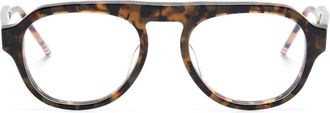 Thom Browne Brille mit Pilotengestell - Braun