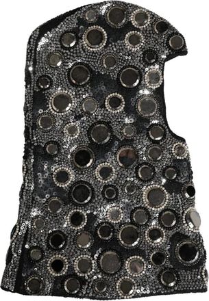 Dolce & Gabbana Femme, Accessoires, Noir, Taille: ONE Size Bonnet Cagoule Orn&eacute;