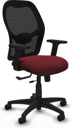 Piqueras y Crespo Schreibtischstuhl Home Office mit 2D-Armen, h&ouml;henverstellbare Lendenwirbelst&uuml;tze, ausgestattet mit Syncro/Traslack und Schneideschaum, Schwarz/Kastani