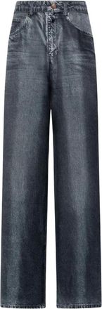 Pierre-Louis Mascia Femme, Jeans, Gris, Taille: 42 FR Pantalon Style Denim en Soie Gris