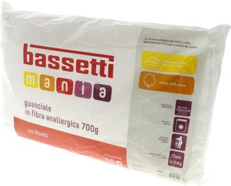 Bassetti Kissen aus antiallergischer Faser, hergestellt in Italien, Maße: 50 x 80 cm