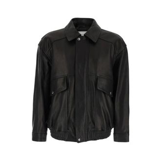 Dunst Femme, Vestes, Noir, Taille: 36 FR Blouson en cuir vintage oversize