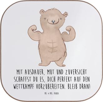 Mr. & Mrs. Panda Coaster Wettkampfvorbereitung meistern - Geschenk, Inspiration, Untersetzer Gläser, Zuversicht, für, weinuntersetzer, Stärke, Trost, Sport, Holzunters