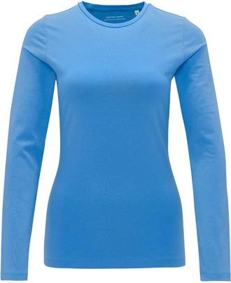 OPUS Damen Langarmshirt | SMILLA Slim Longsleeve aus Jersey Blue Salt, 36