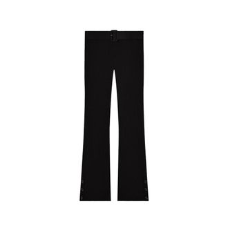 Courr&egrave;ges Femme, Pantalons, Noir, Taille: 40 FR Pantalon Capri en Maille C&ocirc;tel&eacute;e
