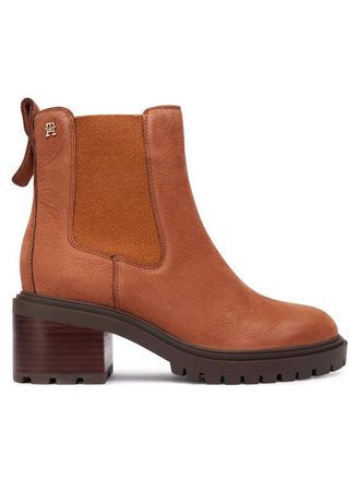 Tommy Hilfiger Stiefeletten Th Nubuck Chelsea Cleated Heel FW0FW09158 Braun