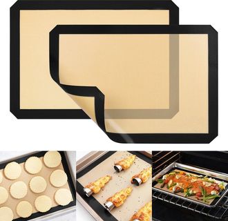 Generic Silikon-Backmatte, extra große, wiederverwendbare Backmatte, antihaftbeschichtet, lebensmittelechte Silikonmatten zum Backen, Ofen-Backblech für Kekse