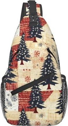 Generic Sapins De No&euml;l Vintage Sacoche Bandouliere Multifonctionnel Sacs &Agrave; Dos Antivol Sac &Agrave; Dos Bandouli&egrave;re Pour Shopping Voyage Sport
