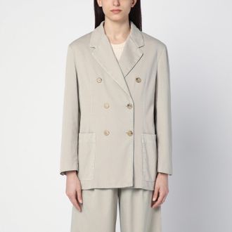 Palm Angels Beigefarbene zweireihige Jacke aus Baumwolle