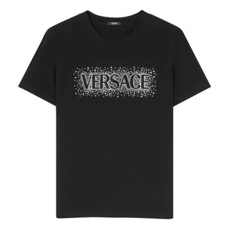 Versace Femme, Tops, Noir, Taille: 38 FR T-shirt Noir Cristal