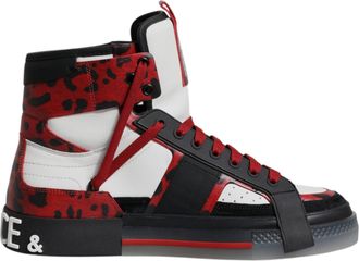 Dolce & Gabbana Mehrfarbige Leder High-Top Sneakers Schuhe