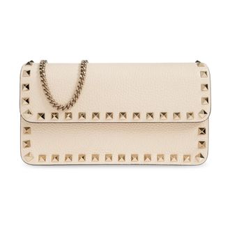 Valentino Garavani Rockstud Wallet Mit Kette - - Accessories - Damen - Beige - ONE SIZE