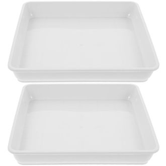 Angoily 2 St&uuml;ck Quadratische Pflanzgef&auml;&szlig;e Pflanzenuntersetzer Tropfschalen F&uuml;r Pflanzen Sukkulenten T&ouml;pfe Tablett Entw&auml;sserungsuntersetzer 22 x 22 cm Gartenta