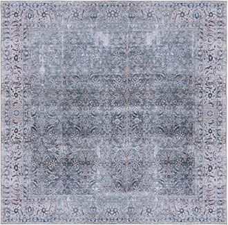 Safavieh Traditionell Teppich für Maschinenwaschbar und rutschfest - Ideal für stark frequentierte Bereiche - Tucson Collection, Kurzer Flor, Beige und Grau, 1