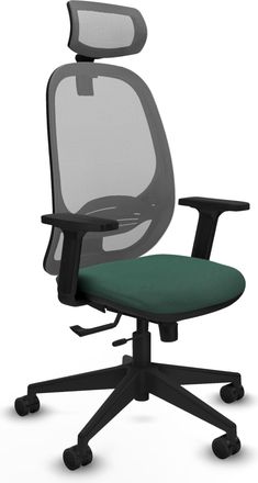 Piqueras y Crespo Schreibtischstuhl mit 2D-Armlehnen, h&ouml;henverstellbarer Lendenwirbelst&uuml;tze und h&ouml;henverstellbarem Kopfteil und Neigungsverstellung, ausgestattet mit Sy