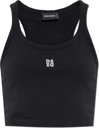 Dsquared2 Femme, Tops, Noir, Taille: 34 FR D&eacute;bardeur
