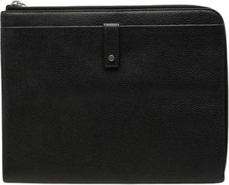 Saint Laurent Pre-owned Vintage Leather Clutch - Femme - Pre-owned - Noir - Taille: ONE Size