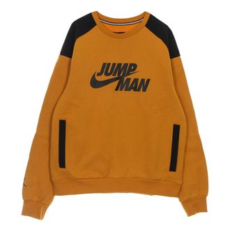 Nike Jordan Homme, Sweatshirts et sweats &agrave; capuche, Brun, Taille: XL SweaT-shirt ras du cou avec d&eacute;tails c&ocirc;tel&eacute;s