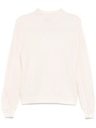 N.Peal pull nervuré à col cheminée - Blanc