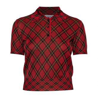 Alexander McQueen Polohemd mit Karomuster - - Knitwear - Damen - Rot - XS