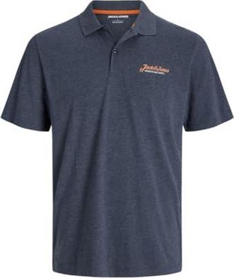 Jack & Jones Jjerik Polo SS pour Homme, Navy Blazer/Detail:mélange, XS