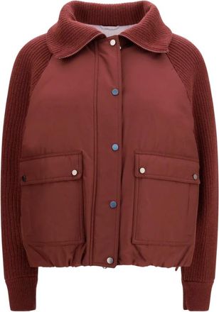 Brunello Cucinelli Taffeta Daunenjacke - - Jackets - Damen - Lila - S