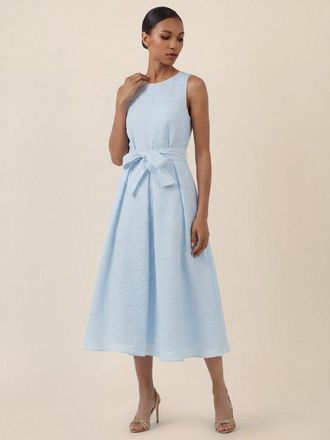 Apart Midikleid mit Taillenschleife und Struktur