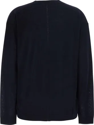 Semicouture Womens V-Neck Sweater Jade Blue Virgin Wool Tops Top