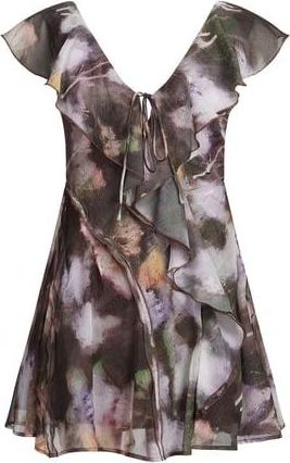 Topshop Robe courte sans manches imprim&eacute;e &agrave; volantsTsrikke