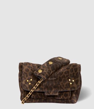 Jerome Dreyfuss Sac Lulu S Cuir Su&eacute;d&eacute; Imprim&eacute; L&eacute;opard Kaki