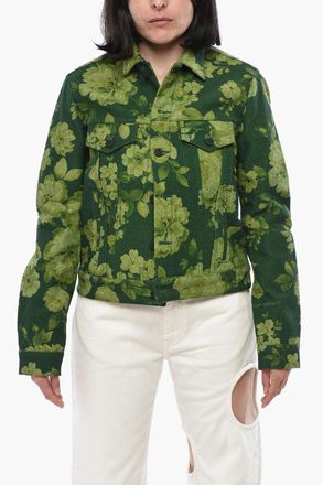 Off-white Floral Denim Jacket Off-White