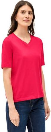 Cecil 3227699 T-Shirt Basique &agrave; col en V, Rouge Pomme glac&eacute;, L Femmes