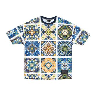 Dolly Noire Homme, Tops, Multicolore, Taille: XL Tee-shirt avec Motif Maioliche