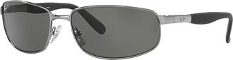 Ray-Ban Rb3254 Sonnenbrillen Gunmetal Fassung Gr&uuml;n Glas Polarisiert 61-16