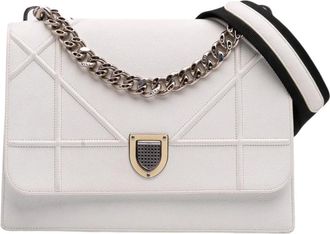 Dior Sac bandouli&egrave;re &eacute;l&eacute;gant doccasion avec accent cha&icirc;ne - Femme - Pre-owned - Blanc - Taille: ONE Size