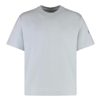 Stone Island Homme, Tops, Bleu, Taille: XL T-shirt en coton côtelé
