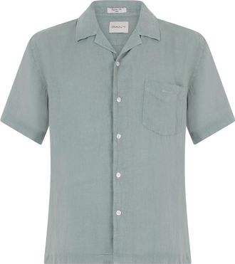 GANT Homme, Chemises, Vert, Taille: M Chemise en lin teinte en pi&egrave;ce Regular Fit