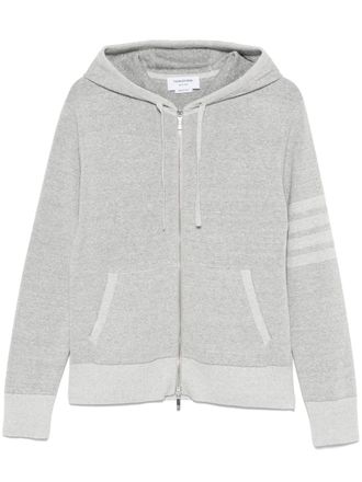 Thom Browne hoodie zippé à détails rayés - Gris