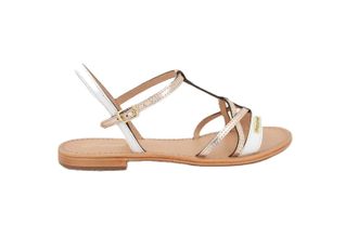 Les Tropeziennes Damen Hironela Flache Sandale, Wei&szlig;gold, 39 EU
