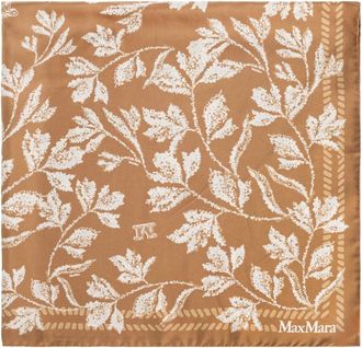 Max Mara Femme, Accessoires, Beige, Taille: ONE Size Foulard oversize en soie imprim&eacute;e