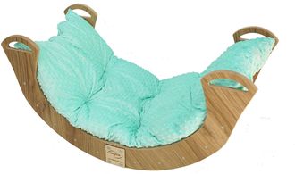 Skyline Furniture Kletterbogen mit Kissen Baby Kleinkind Kinder ab 1 Jahr indoor Klettern Montessori Klettergerüst Holz Wippe Balancewippe Kletterdreieck Kletterwippe H