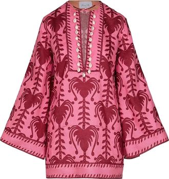 Johanna Ortiz Tunikakleid mit Muschelverzierung - Rosa