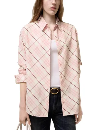 Burberry Check Cotton Shirt - Pink