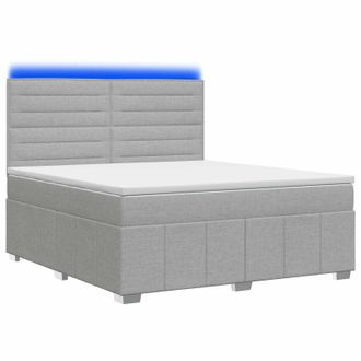 vidaXL Letto Box Spring Led Con Materasso Grigio Chiaro 140 X 190 Cm Vidaxl